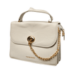Ivory Luxe Handbag with Golden Twist Clasp and Chain Detail – Zari Villas